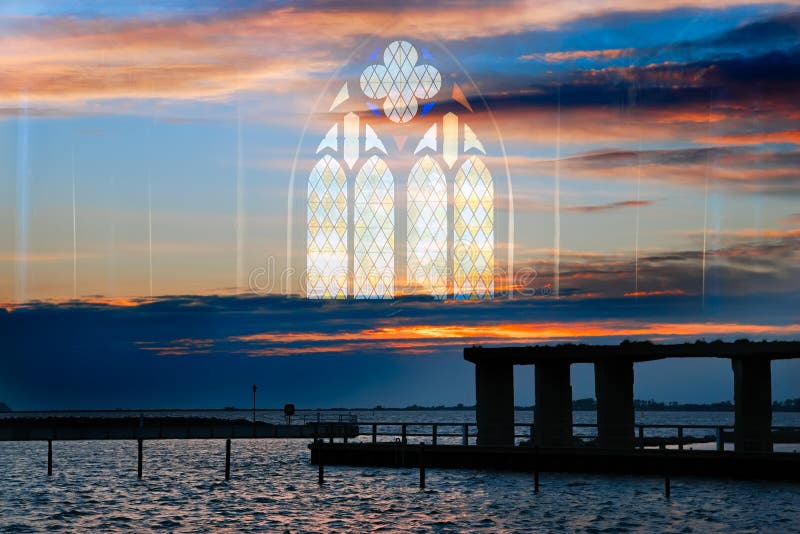 Sunset window stock photo. Image of wiek, cloud, gothic - 23245566