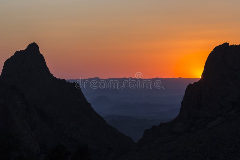 Sunset at the Window in Big Bend Stock Image - Image of nature, rock ...
