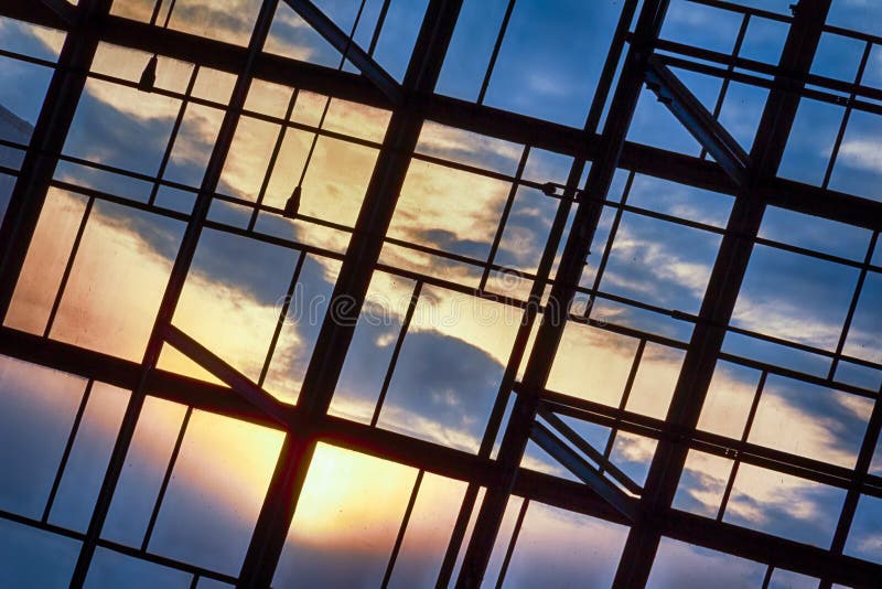 Sunset through a Window. Street Photo Stock Photo - Image of cloud ...