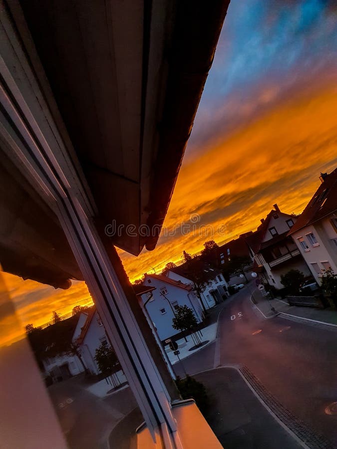 Sunset . View from the Window at Sunset. ðŸ˜Š Stock Image - Image of ...