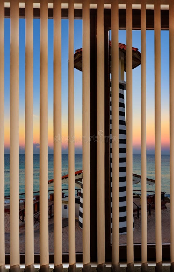 Sunset Window View with Shutters Stock Photo - Image of line, sunlight ...