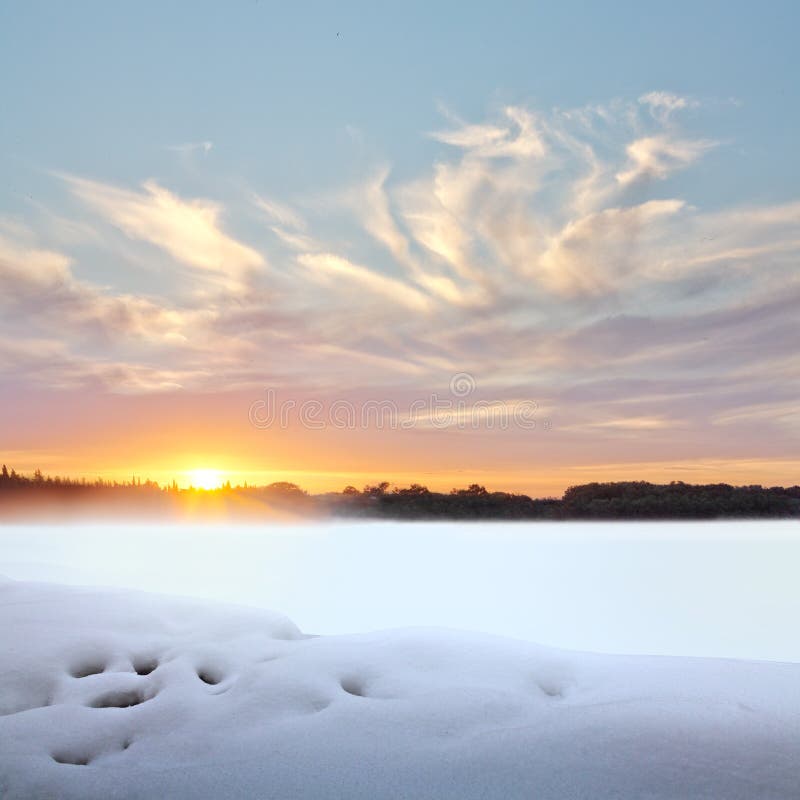Sunset in winter. stock image. Image of arctic, rural - 28202531