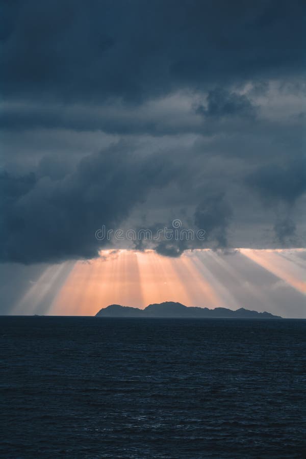 Sunset in winter stock photo. Image of storm, winter - 218472310