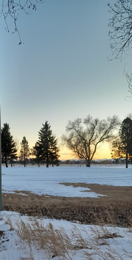 Sunset in the Winter Cheyenne, Wyoming Stock Image - Image of dawn ...