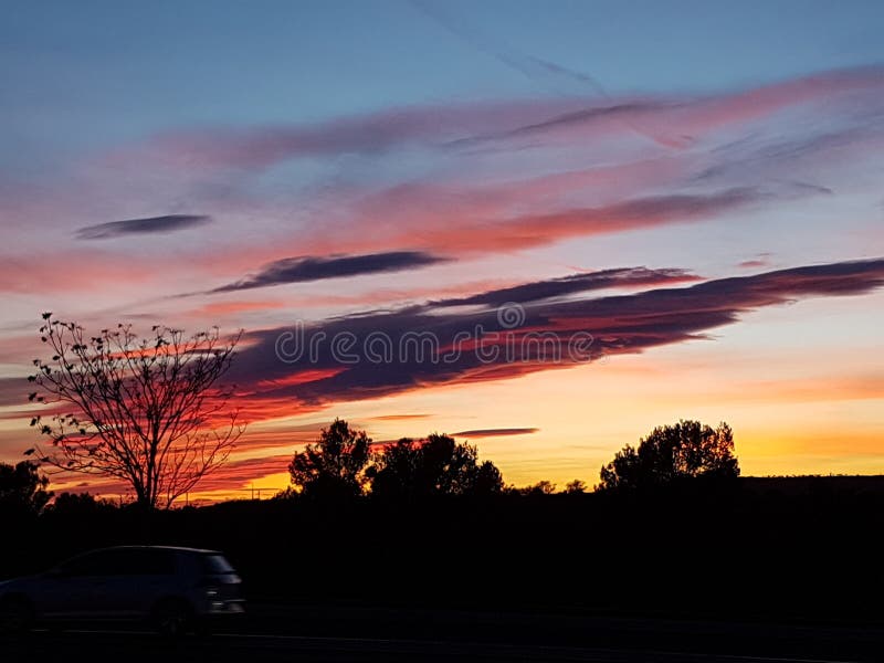 Sunset in winter stock photo. Image of winter, clouds - 108227080
