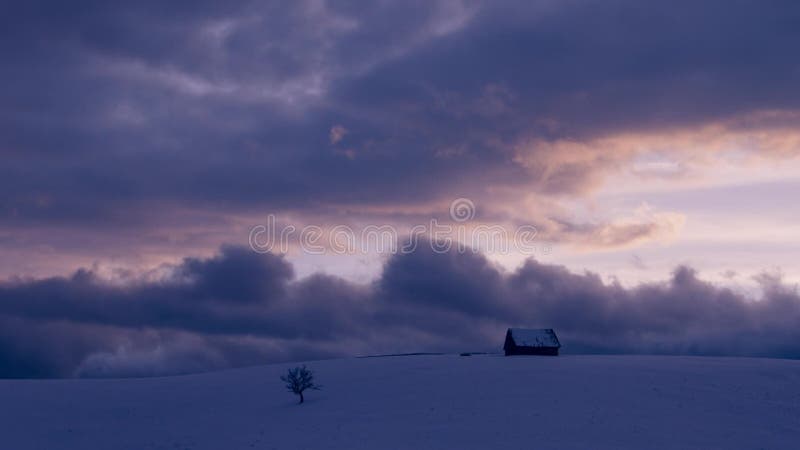 Sunset Winter Scene Time Lapse Stock Footage - Video of mistery ...