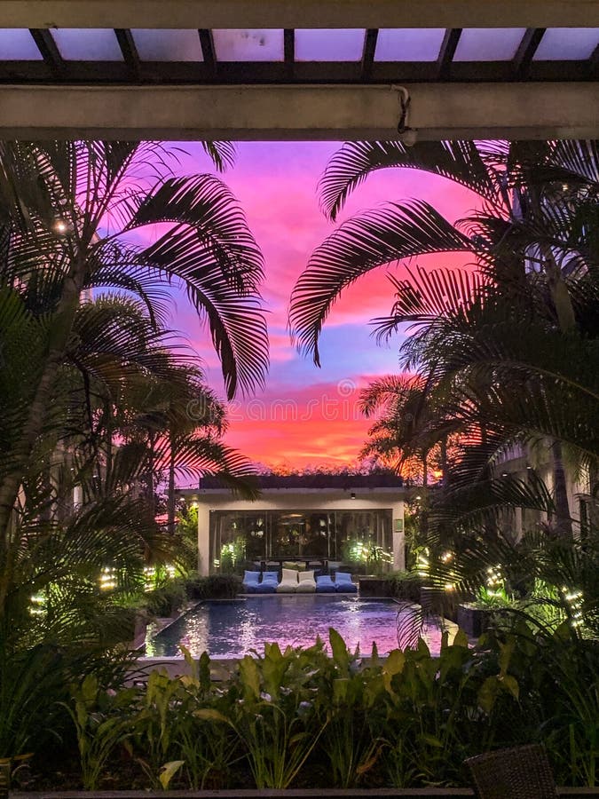 Sunset stock image. Image of sunset, island, restaurant - 265520781