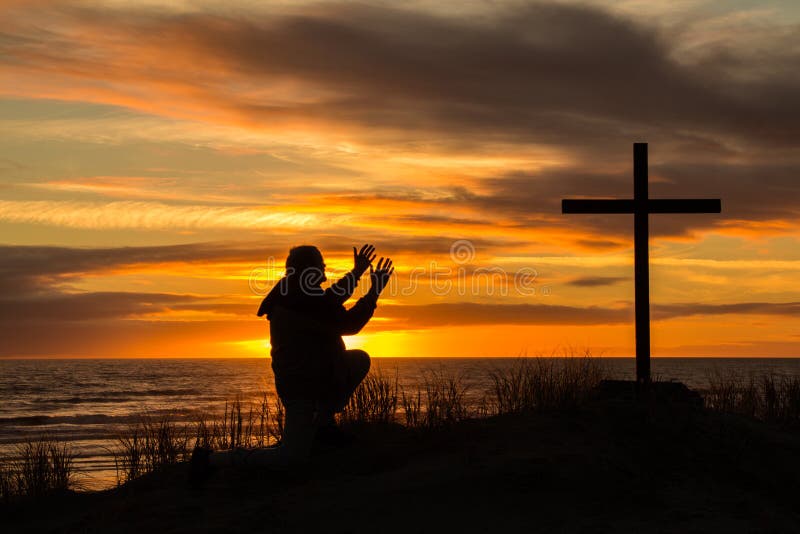 Sunset Worship Man stock photo. Image of easter, believe - 32563674