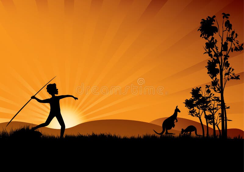 Aboriginal Landscape stock vector. Illustration of neutral - 3610442