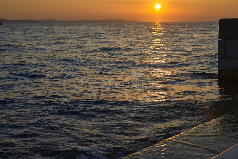 Sunset in Zadar. Croatia stock image. Image of horizon - 155749207