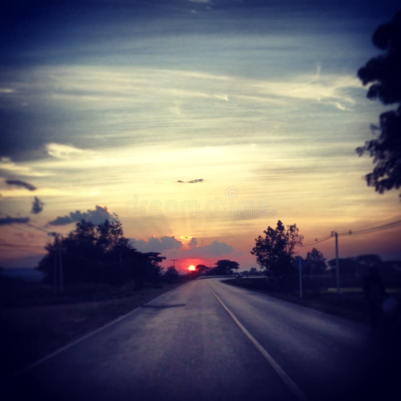 Sunsets stock image. Image of drive, home, driving, back - 46709623