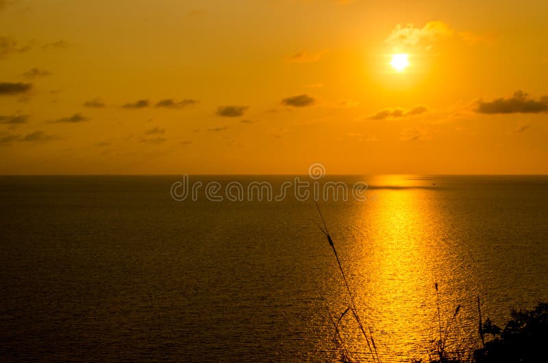 Sunsets on Horizon Over Land Stock Photo - Image of sunrise, colors ...
