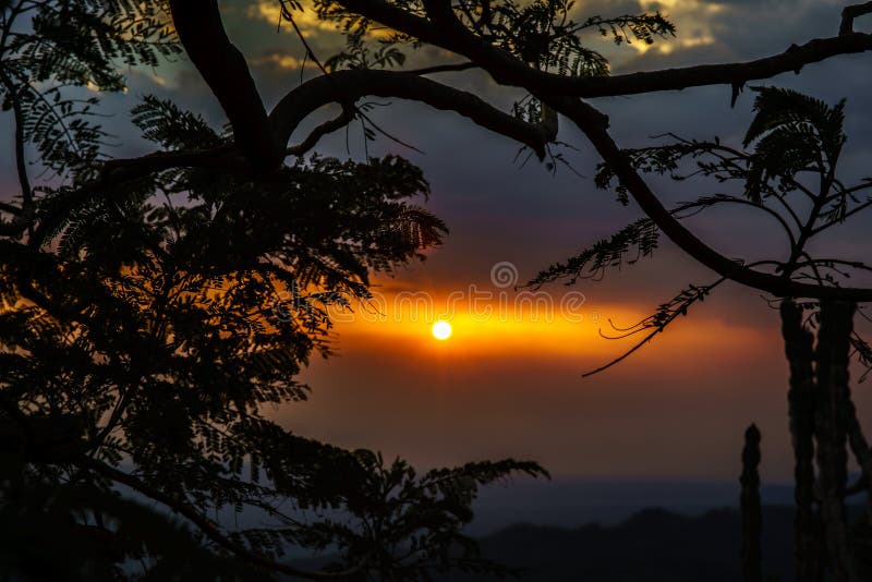 Sunsets Light Up Sky in Rishikesh Stock Image - Image of clouds ...