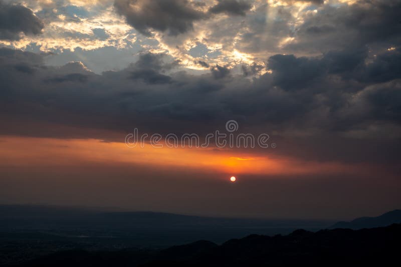 Sunsets Light Up Sky in Rishikesh Stock Image - Image of natural, night ...