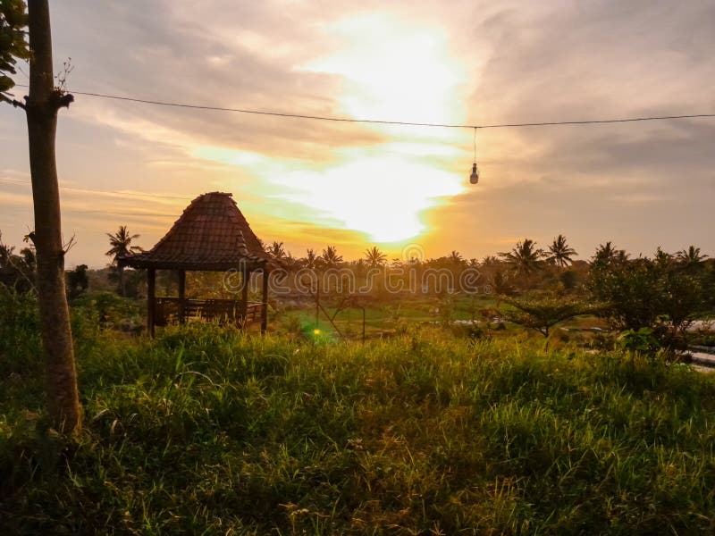 Sunsets and a Peaceful, Country Setting Stock Photo - Image of grass ...