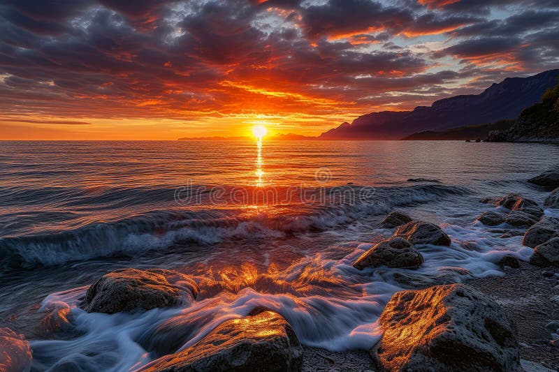 Sunsets and Sunrises All Over the World Stock Illustration ...