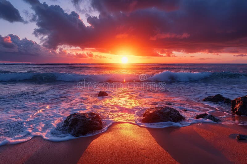 Sunsets and Sunrises All Over the World Stock Illustration ...