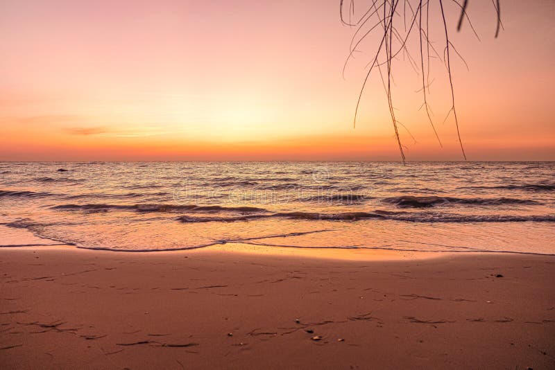 Sunsetting with Rays of Golden Light on the Sky Stock Photo - Image of ...