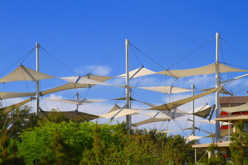 USA, Arizona: Sunshade Sails Stock Image - Image of pylon, canopy: 24234395