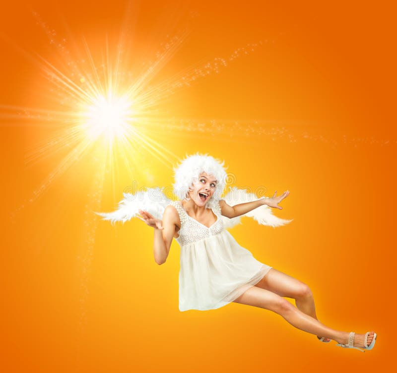 Sunshine Angel stock image. Image of copyspace, card - 23558701