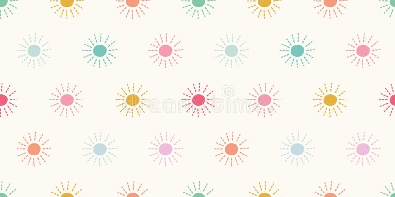 Sunshine Background Vector Banner. Fun and Bright Nature Sun Seamless ...