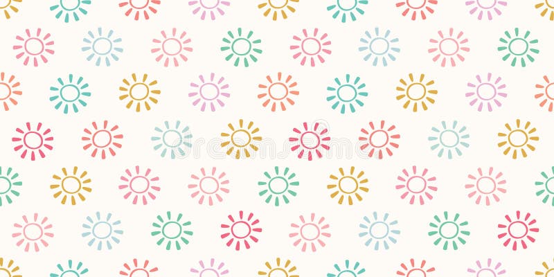 Sunshine Background Vector Banner. Fun and Bright Nature Sun Seamless ...