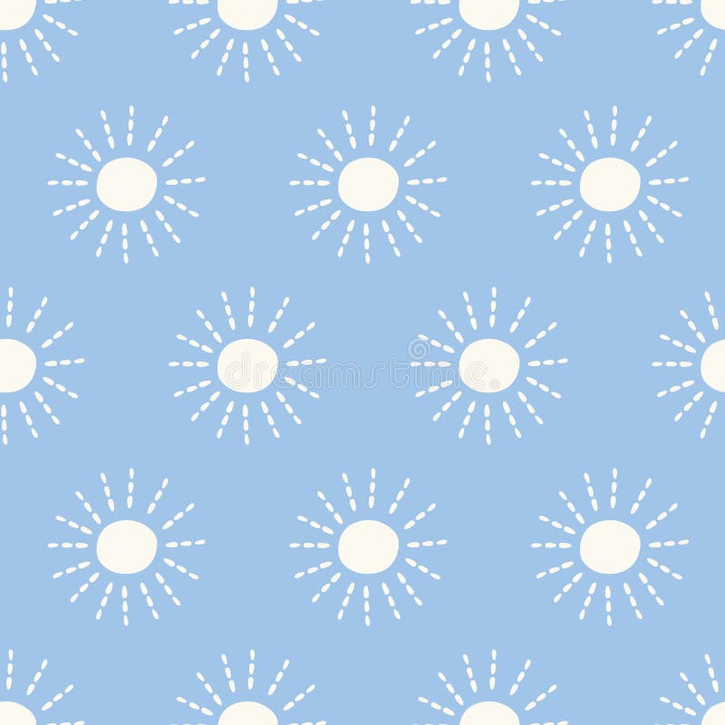 Sunshine Background Vector. Fun and Bright Nature Sun Seamless Repeat ...
