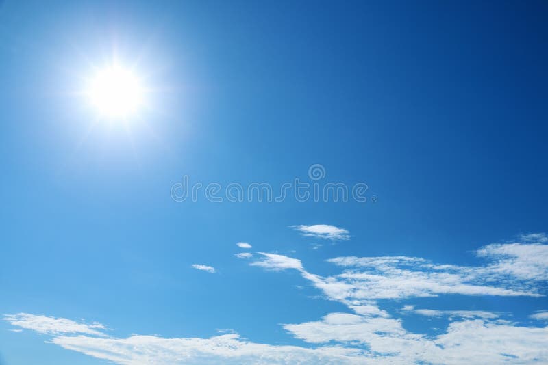 Sunshine on blue sky stock image. Image of colorful, blue - 93770057