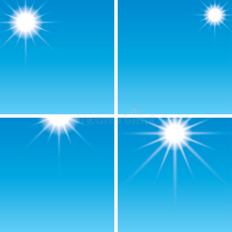 Sunshine in the Blue Sky - Vector Set Stock Vector - Illustration of ...