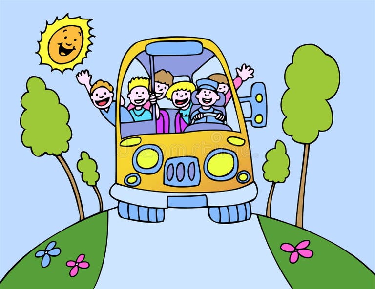 Sunshine Bus - Profile stock vector. Illustration of education - 9478664