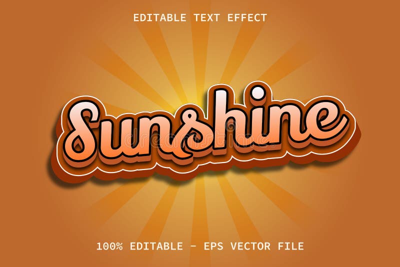 Sunshine with Cartoon Style Editable Text Effect Stock Vector ...