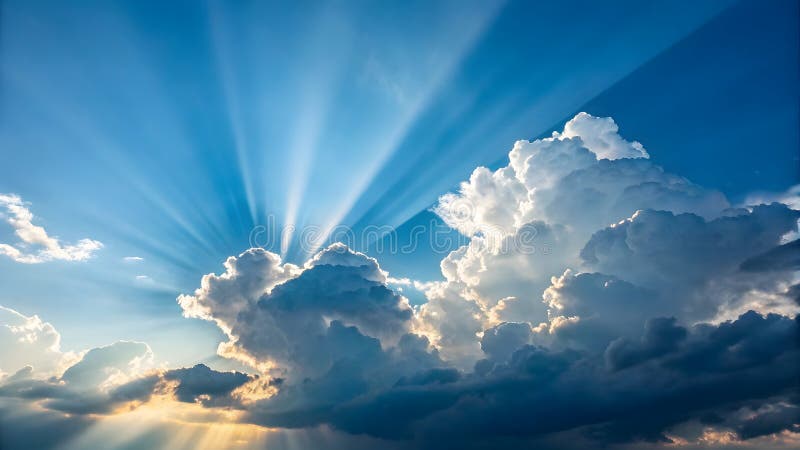 Bright Sunshine and Cloud in Blue Sky Stock Illustration - Illustration of summer, scenic: 367795142