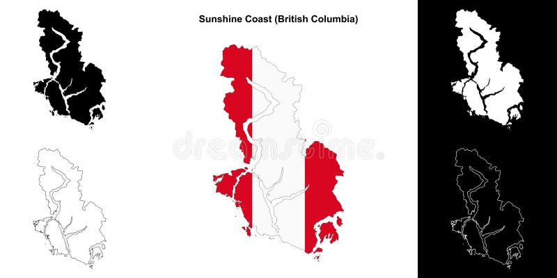 Sunshine Coast outline map stock vector. Illustration of isolated ...