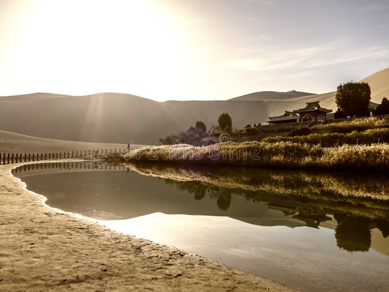 Sunshine on Crescent Spring Stock Photo - Image of hill, moon: 34819866