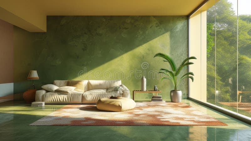 Sunshine Enters into the Modern Living Room Stock Illustration ... Sunshine Enters into the Modern Living Room Stock Illustration ...
