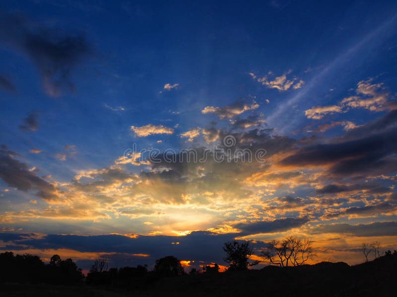 Sunshine stock image. Image of blue, beautyful, evening - 154068851