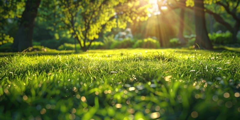 Sunshine Filtering through Tree Leaves in Park Stock Photo - Image of ...