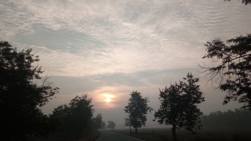 Sunshine Good Morning Cool Sky Stock Photo - Image of morning, road ...