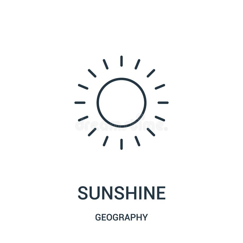 Sunshine Icon Vector from Geography Collection. Thin Line Sunshine ...
