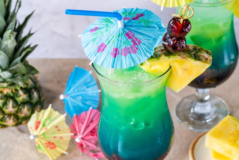 Sunshine Lagoon Tequila Cocktail Stock Image - Image of festive, layer ...