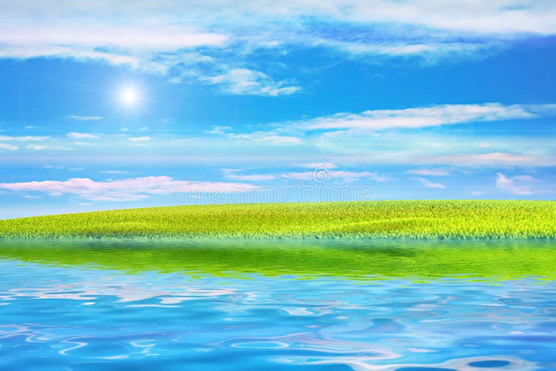 Sunshine lake stock image. Image of wave, white, blue - 13072735