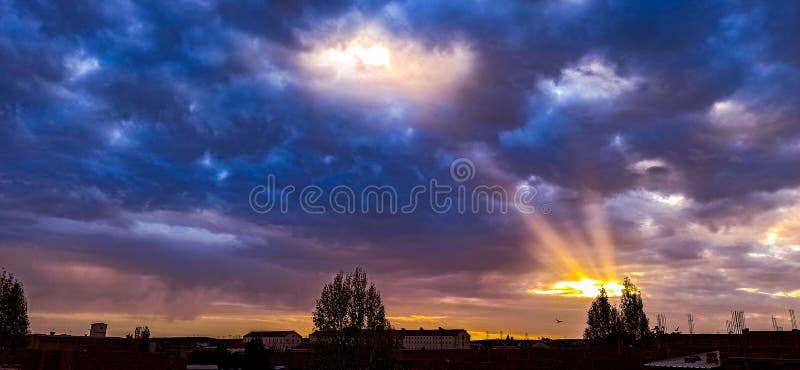 A Sunshine Light Reflection on the Cloud Stock Photo - Image of evening ...