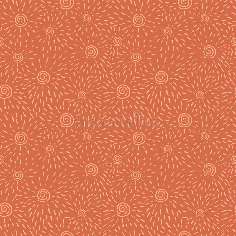 Sunshine in the Orange Seamless Pattern Stock Vector - Illustration of ...