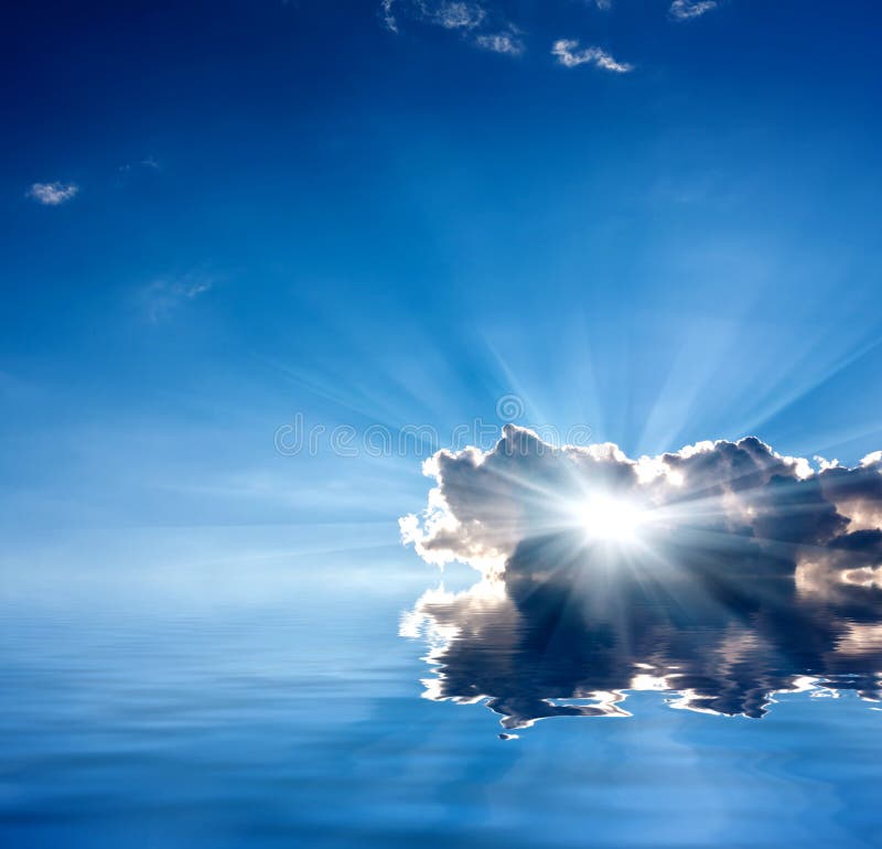 Sunshine over water stock image. Image of forecast, scape - 25437473