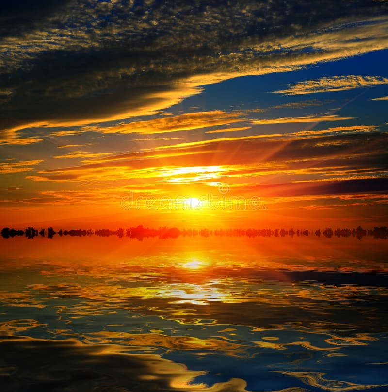 Sunshine over water stock image. Image of cloudy, reflection - 111031263