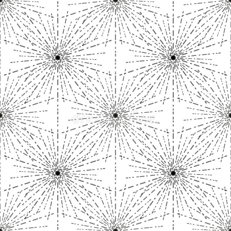 Sunshine Rays Seamless Pattern in Vintage Style. Sunburst Linear ...