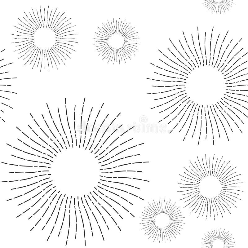 Retro Sunburst Linear Seamless Pattern Stock Vector - Illustration of ...