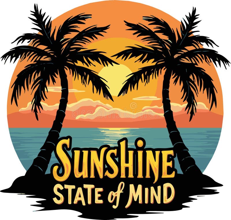 Sunshine State of Mind with Nature Vector Stock Vector - Illustration ...