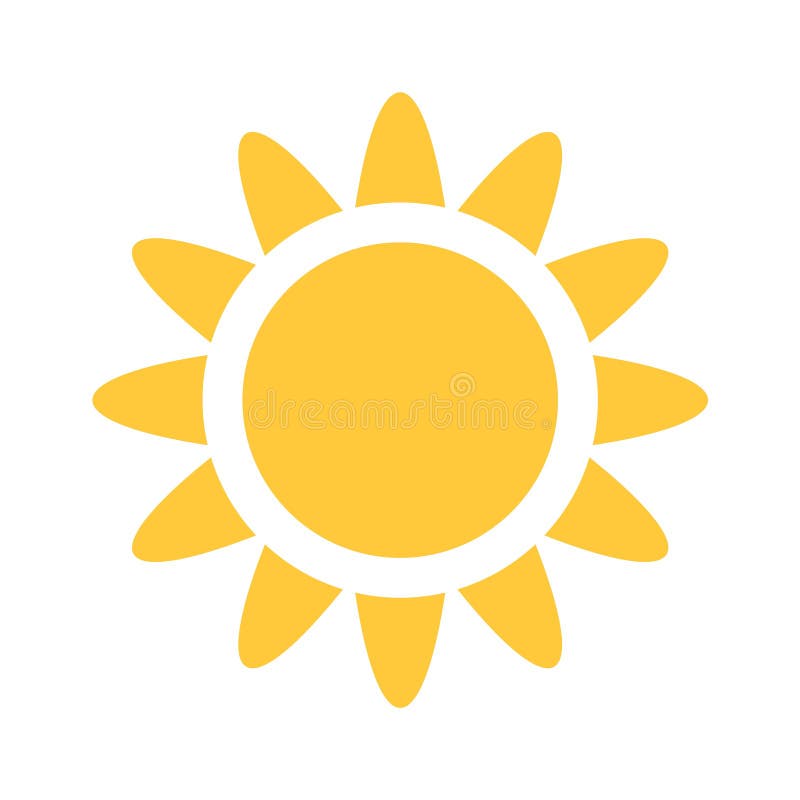 Sunshine Symbol Yellow Sun Design Stock Illustration - Illustration of ...