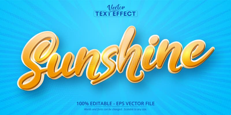 Sunshine Text, Cartoon Style Editable Text Effect Stock Vector ... Sunshine Text, Cartoon Style Editable Text Effect Stock Vector ...